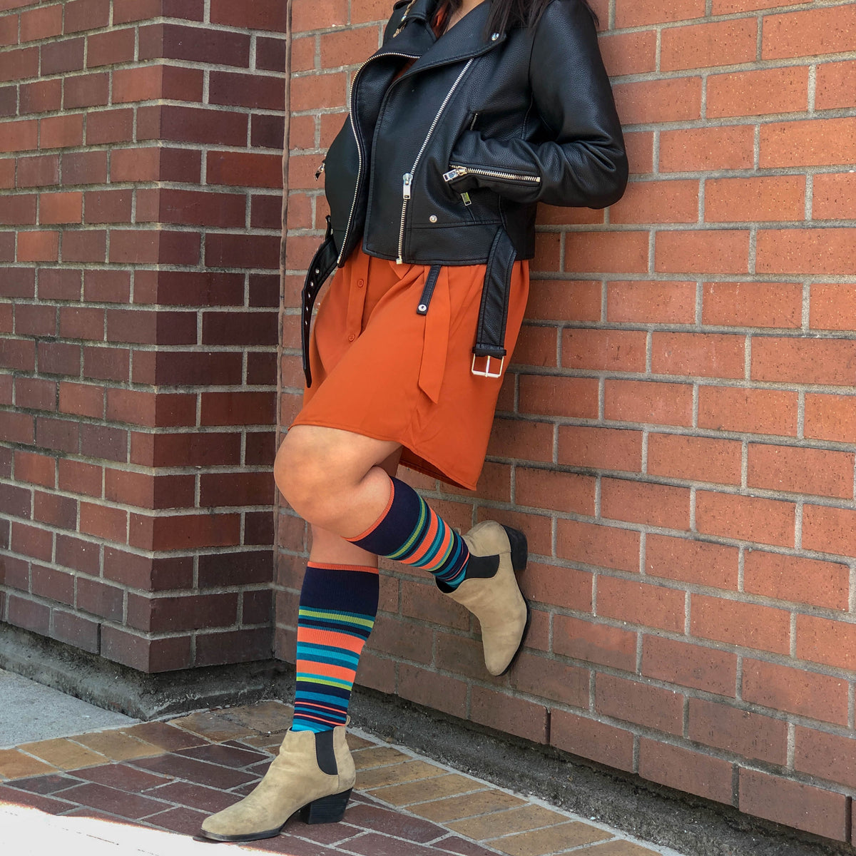 Medical Compression Socks - Teal Cotton Stripe – Dr. Segal's