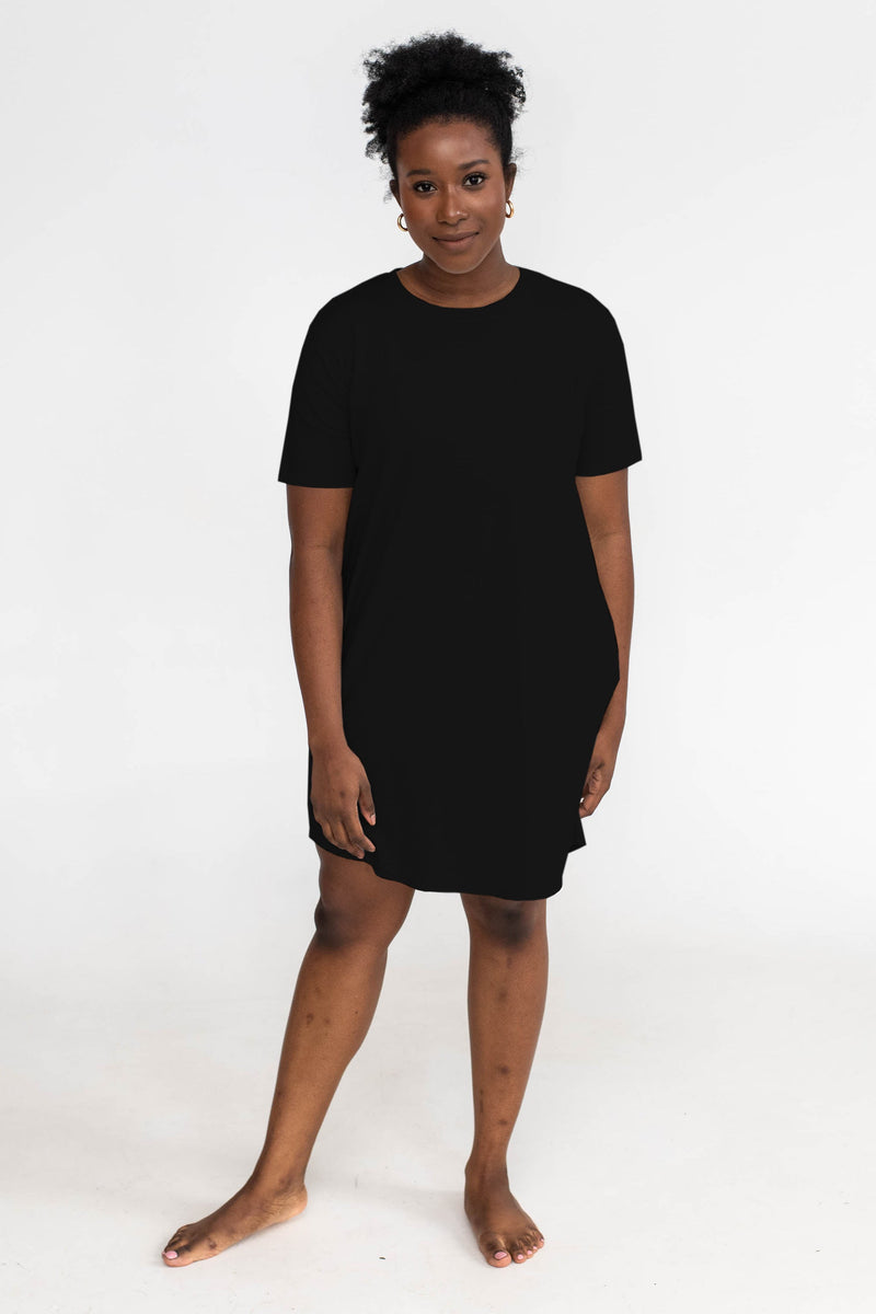 Kayla Easy T-Shirt Dress | Black – Dr. Segal's
