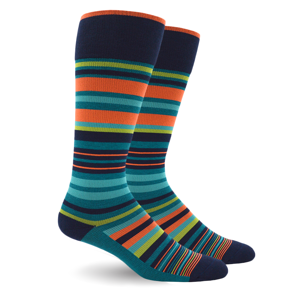 Medical Compression Socks - Teal Cotton Stripe – Dr. Segal's
